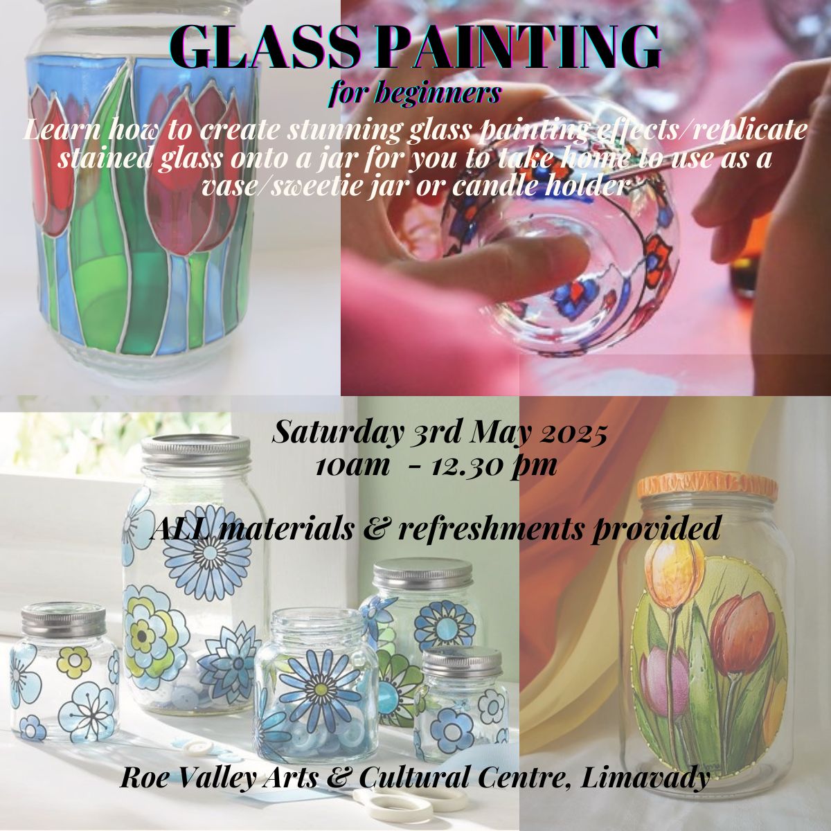 "Glass painting for beginners' workshop– Elizabeth Johnston Art